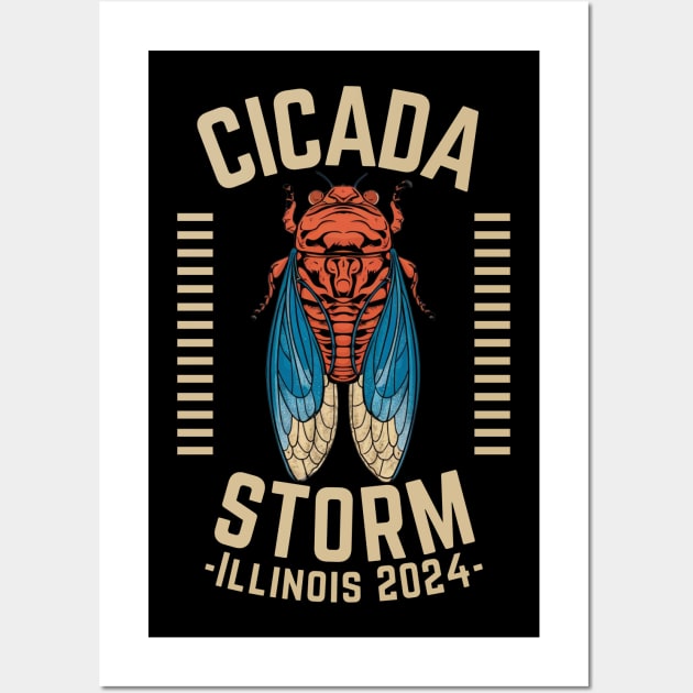 Cicada Storm Cicadas Illinois 2024 Brood XIII XIX Gift For Insect Enthusiast - Cicada - Posters ...